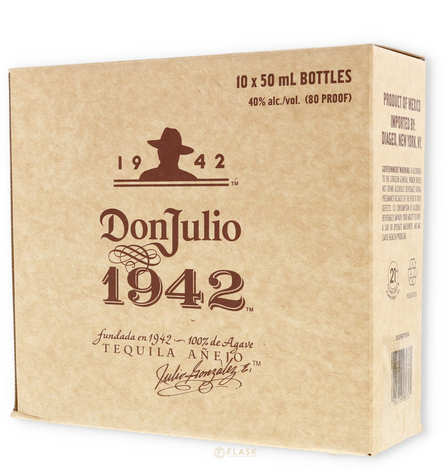 Don Julio 1942 Mini Bottles 10 Pack Tequila Box (10x 50ml Miniatures ...