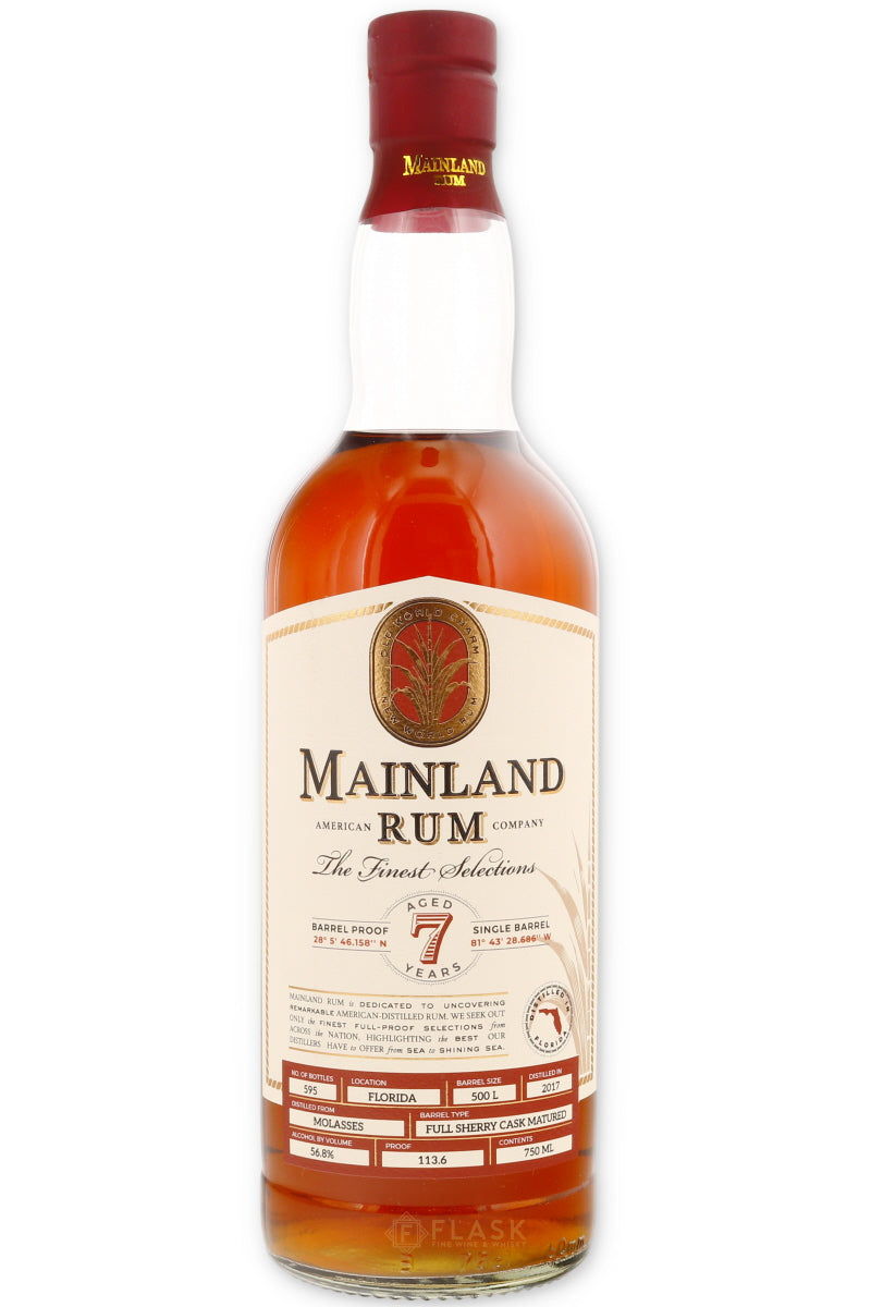 Buy Mainland Rum Florida 7 year old Barrel Proof Single Barrel Rum ...