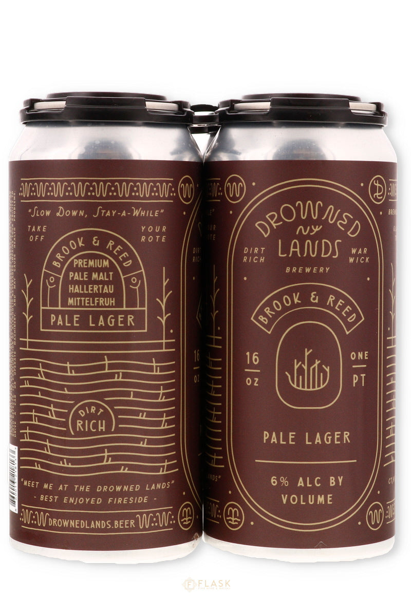 Buy Drowned Lands Brook and Reed Pale Lager 4pk 16oz can | Flask
