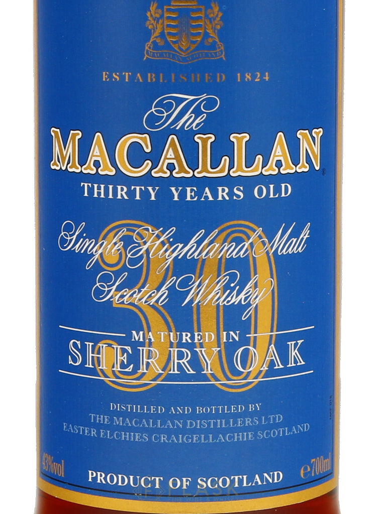 Buy Macallan 30 Year Sherry Cask Blue Label 1990s-00s [Blue Box] 70cl ...