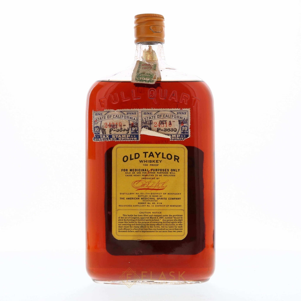 Buy Old Taylor 1917 Prohibition Era American Medicinal Spirits Co. Full ...